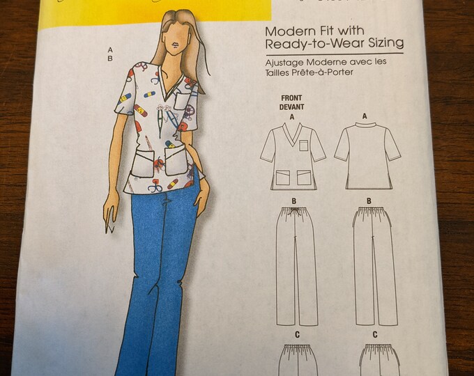 Butterick Uncut Sewing Pattern #B5301 Scub Tops and Pants by Connie ...