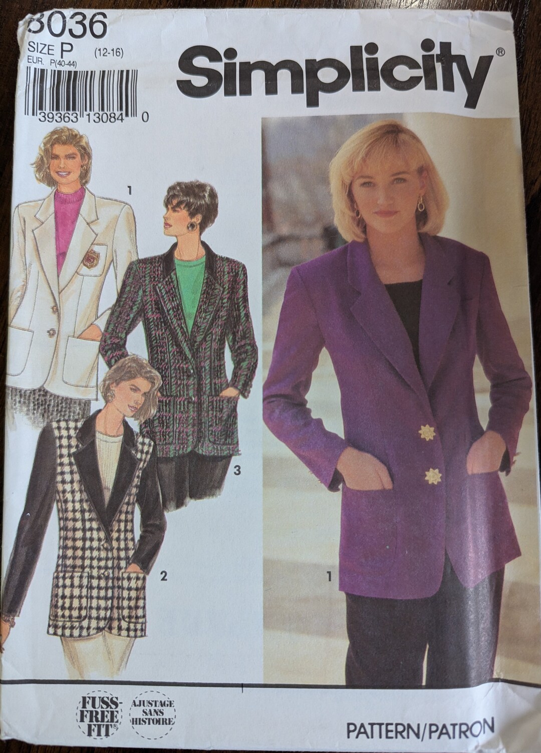Uncut Simplicity Sewing Pattern #8036 for Misses' Lined Blazer. Sizes 12-16. - Etsy