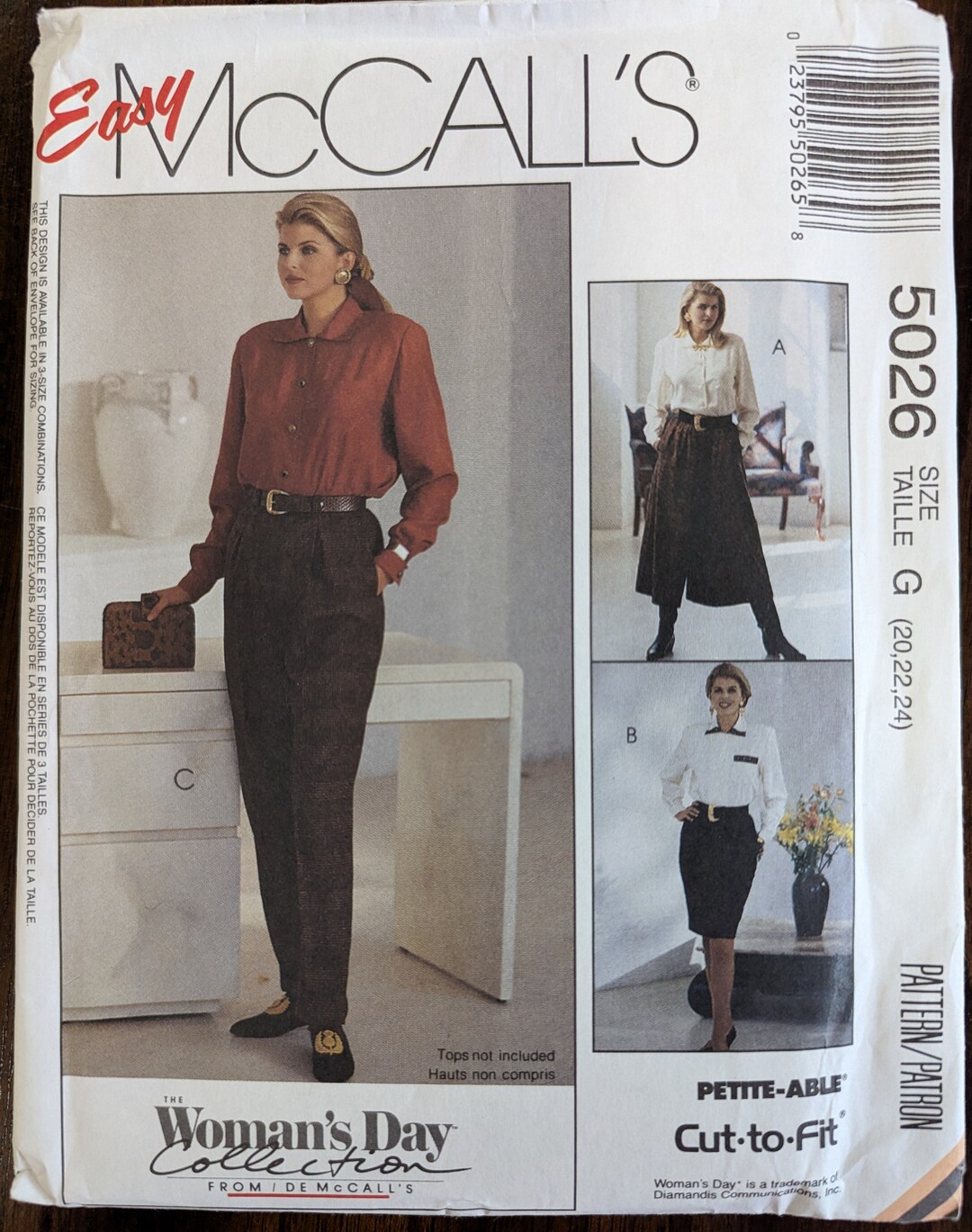 Uncut Mccall's Sewing Pattern #5026 for Misses' Plus Size Skirts and Pants. Sizes 20-24. - Etsy