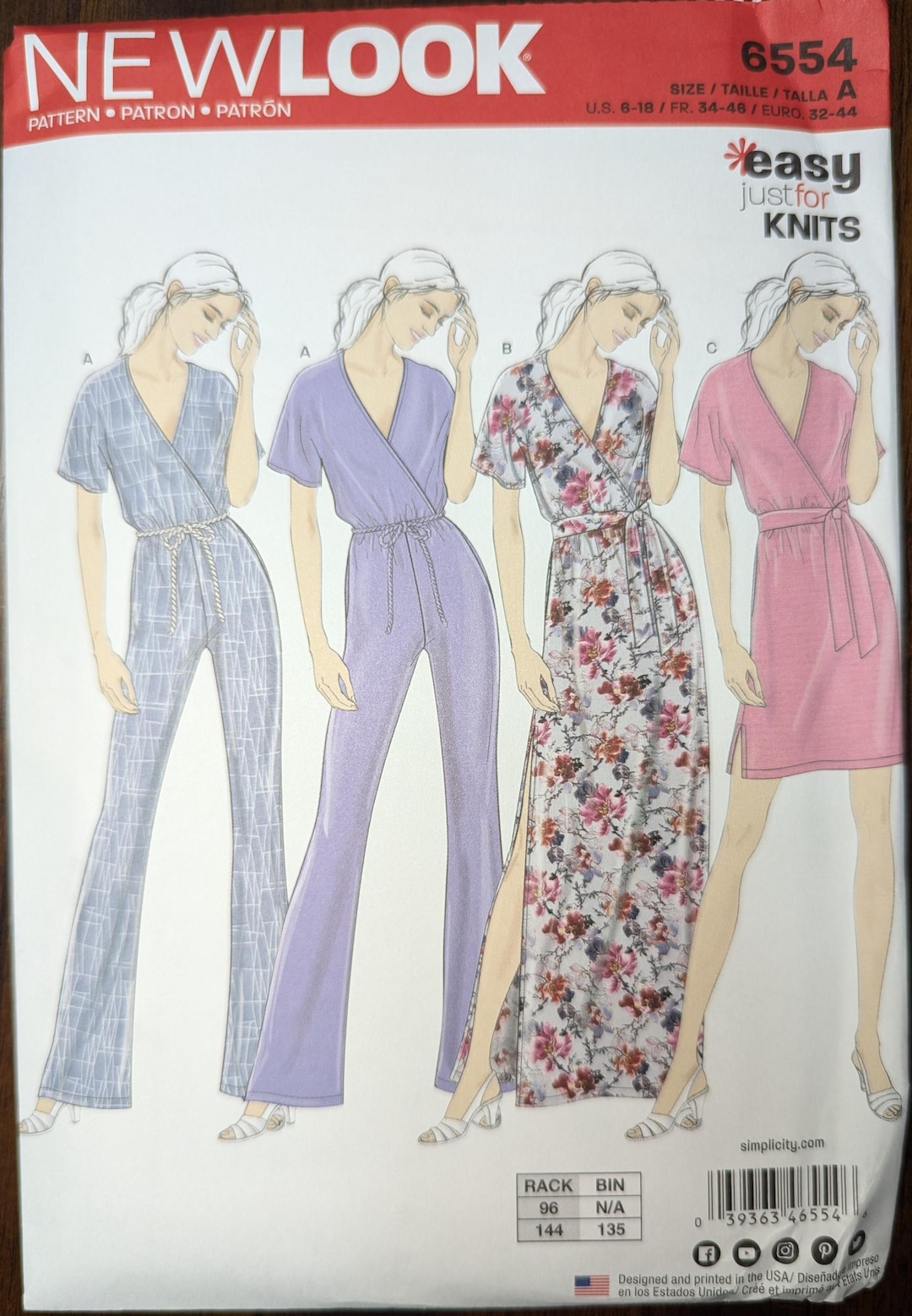 Uncut New Look Sewing Pattern #6554 for Misses and Misses' Plus Size ...