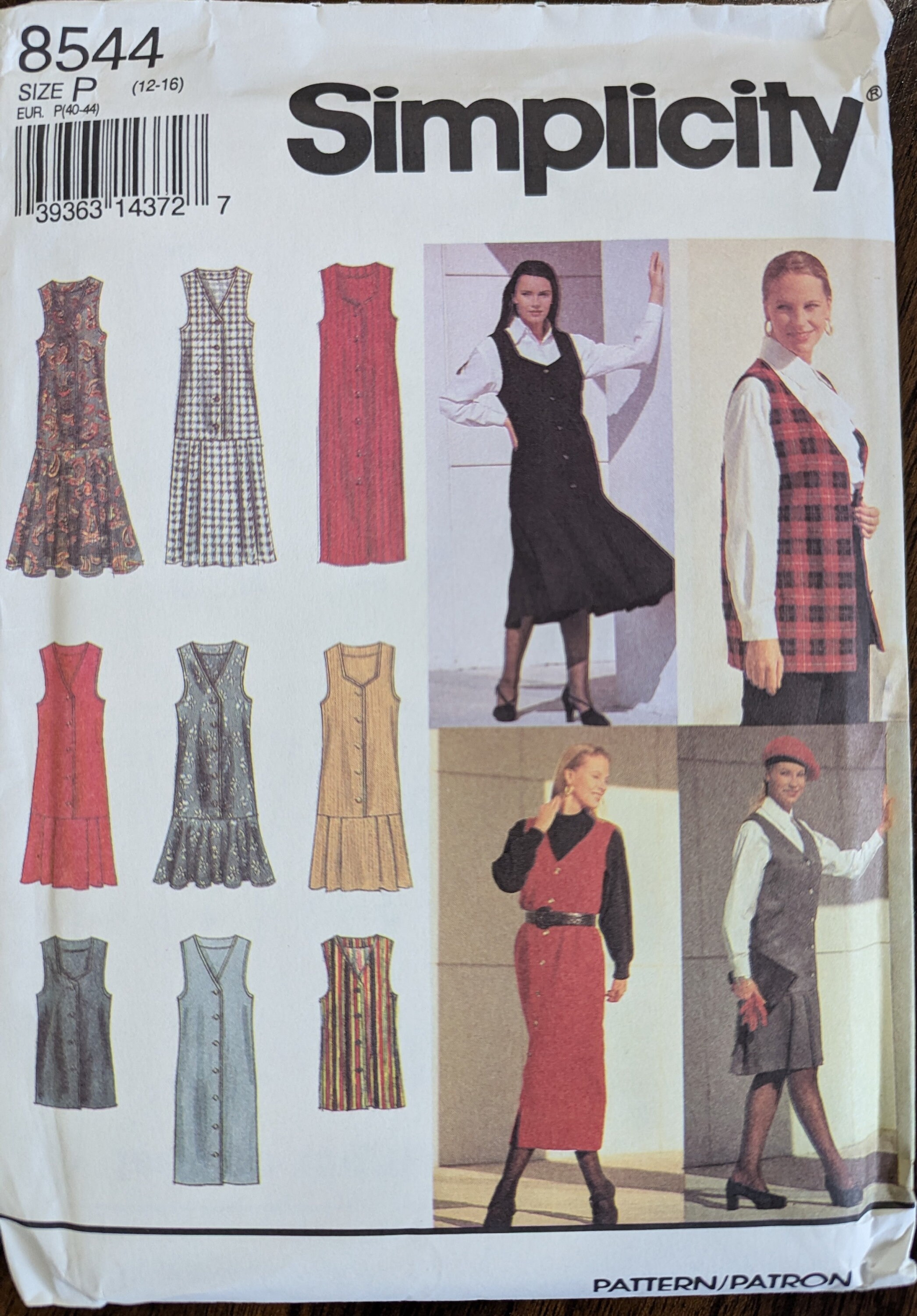 Uncut Simplicity Sewing Pattern 8544 for Misses' Jumper or Vest With Variations. Sizes 12-16. - Etsy