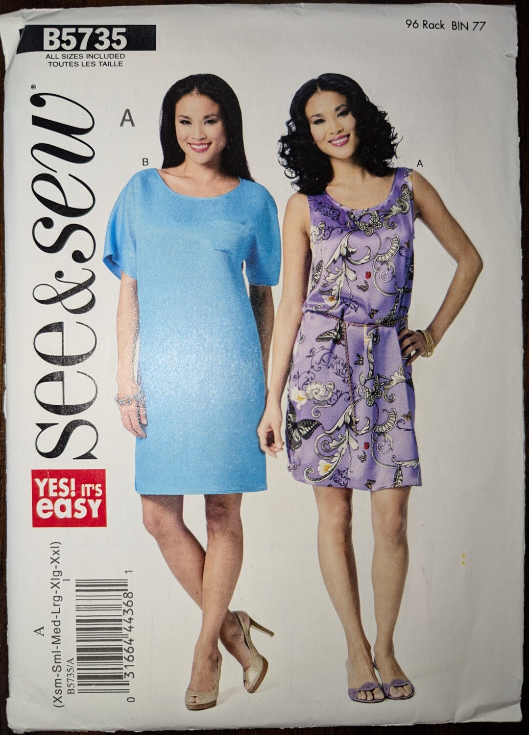 Uncut See & Sew Sewing Pattern #B5735 for Misses' and Misses' Plus Size ...