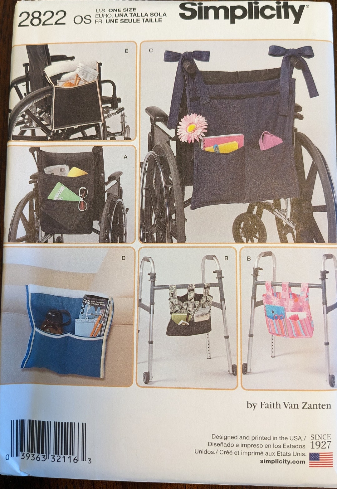 Uncut Simplicity Sewing Pattern 2822 for Wheelchair, Walker and Lounge Chair Accessories. One ...
