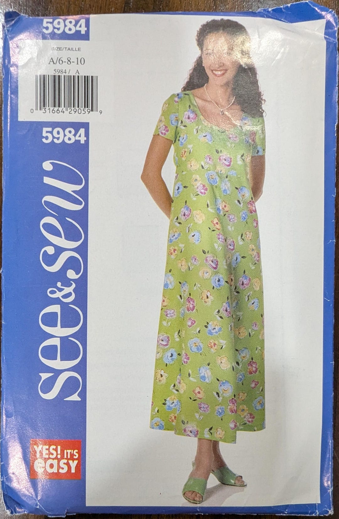 Uncut Vintage See & Sew Sewing Pattern #5984 for Misses' Dress. Sizes 6 ...