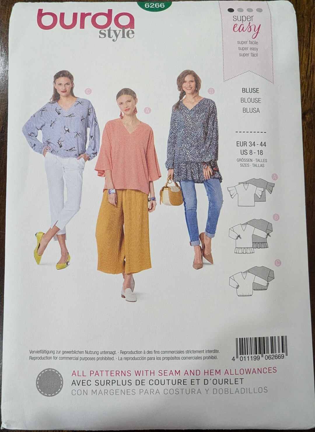 Uncut Burda Sewing Pattern #6266 for Misses and Misses' Plus Size ...