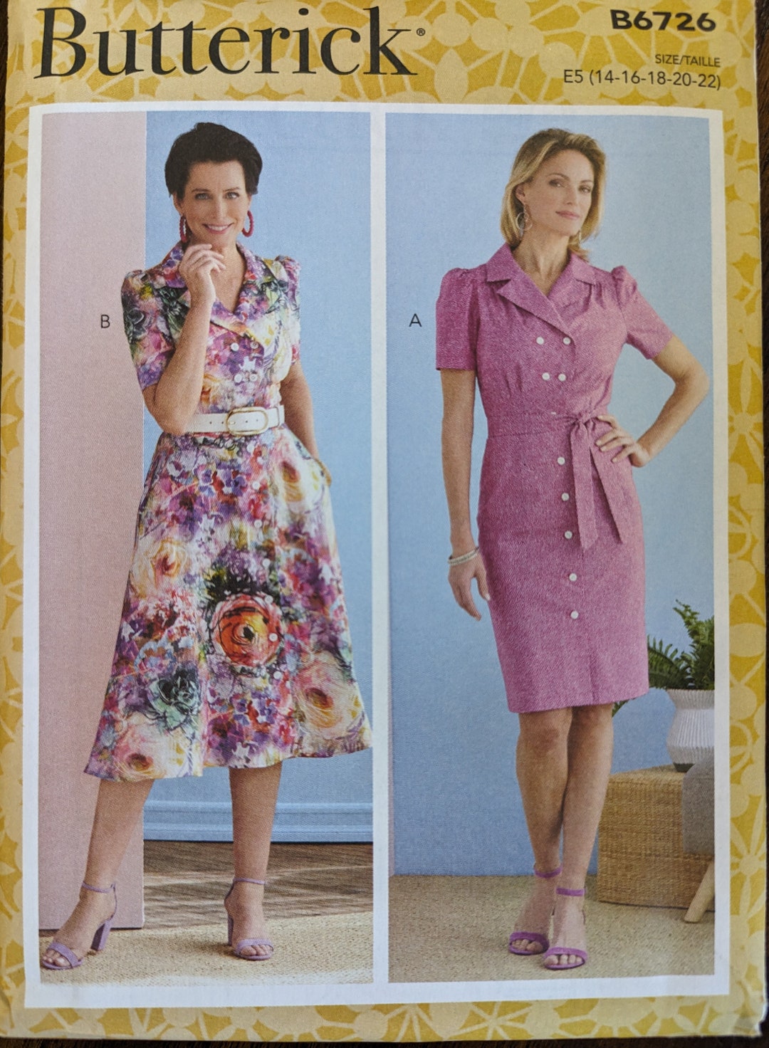 Uncut Butterick Sewing Pattern #B6726 for Misses' Plus Size Dress ...