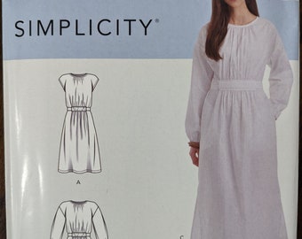 Uncut Simplicity Sewing Pattern 8190 for Misses' Knit Dress With Length ...