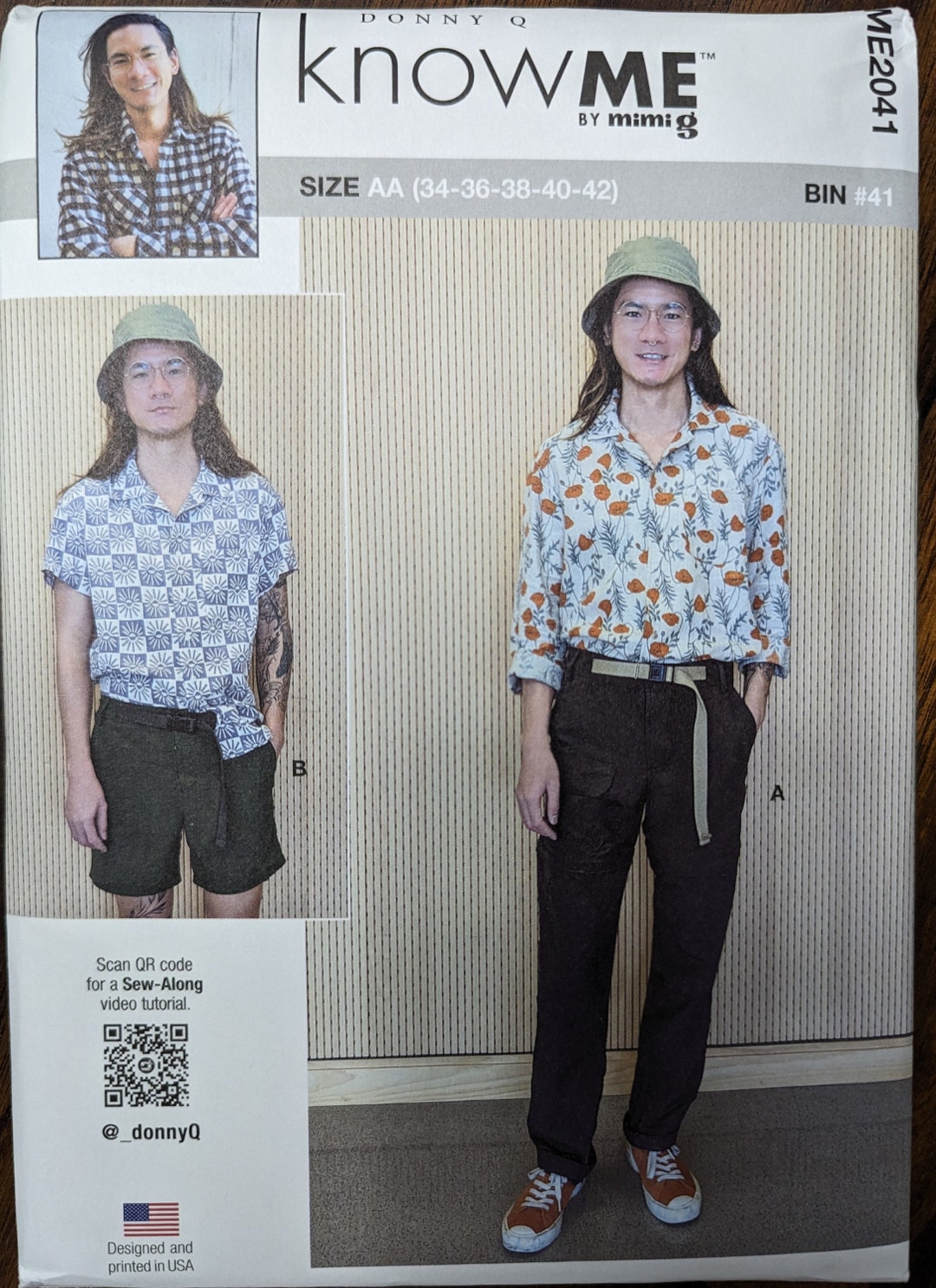 Uncut Know Me by Mimi G Sewing Pattern #ME2041 for Men's Convertible ...