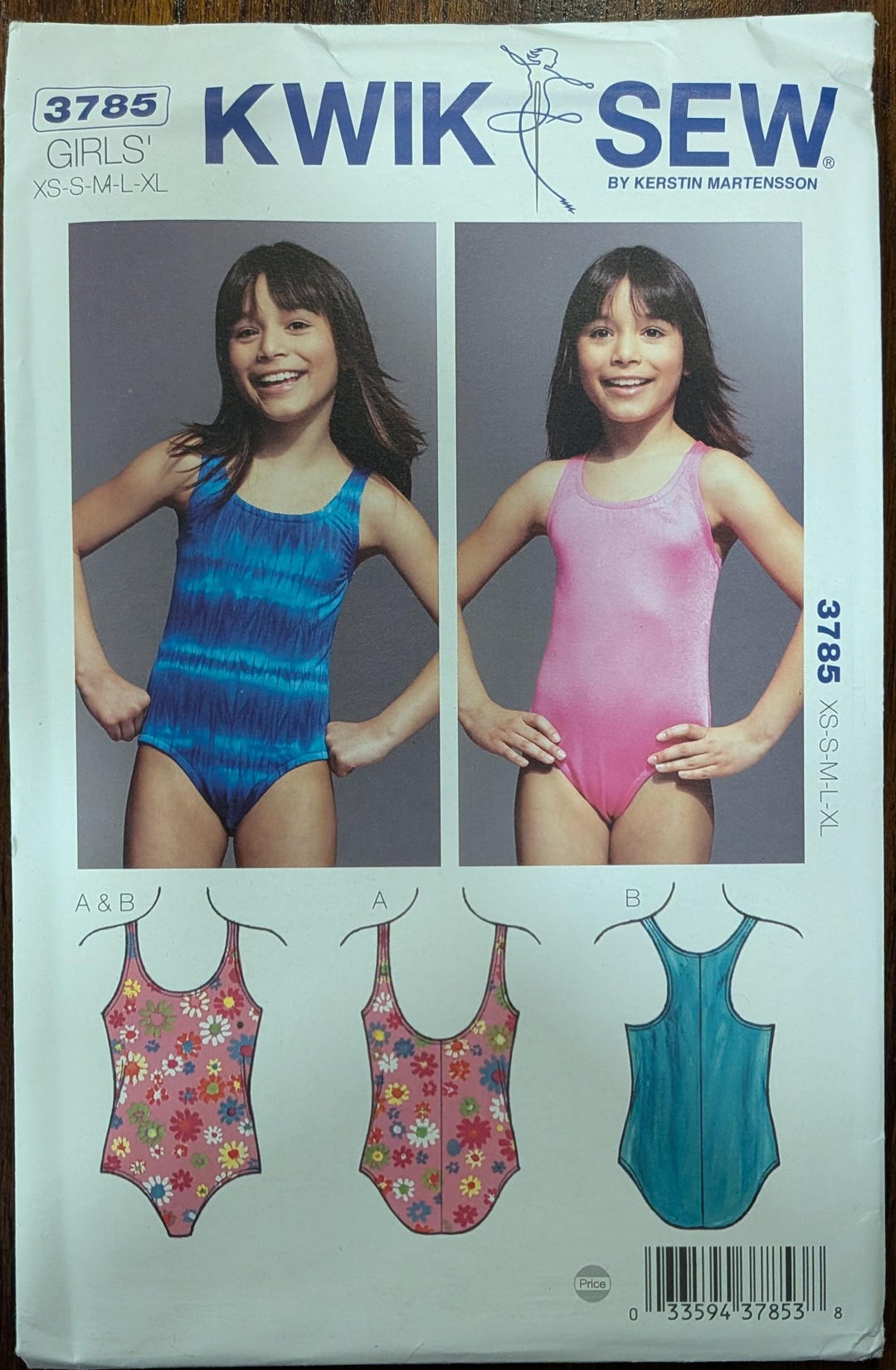 Uncut Kwik Sew Sewing Pattern #3785 for Girls' Swimsuits, Bathing Suits ...