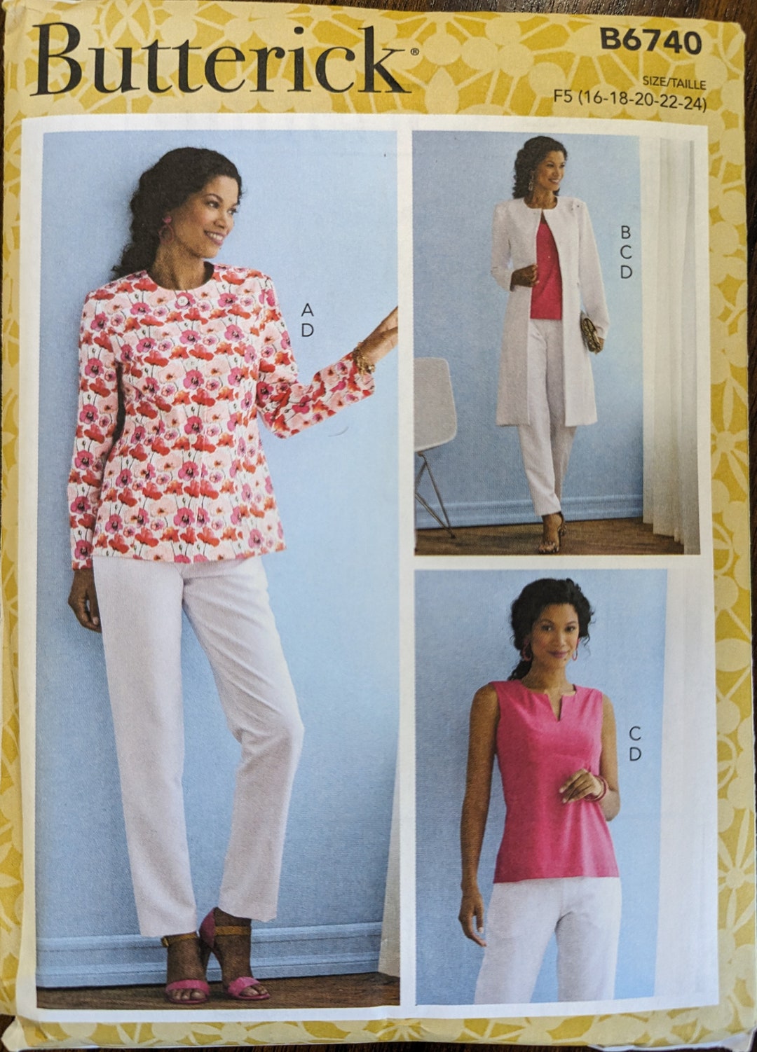 Uncut Butterick Sewing Pattern #B6740 for Misses' Plus Size Jacket ...