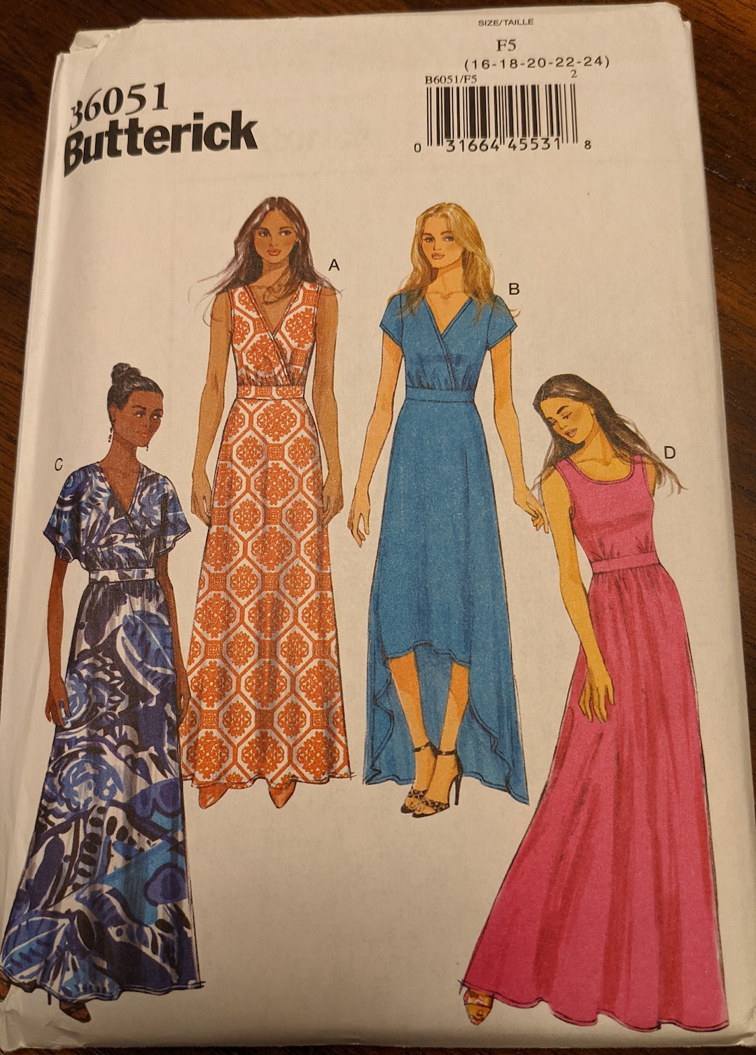 Uncut Butterick Sewing Pattern #B6051 for Misses Plus Size Dress With 4 ...