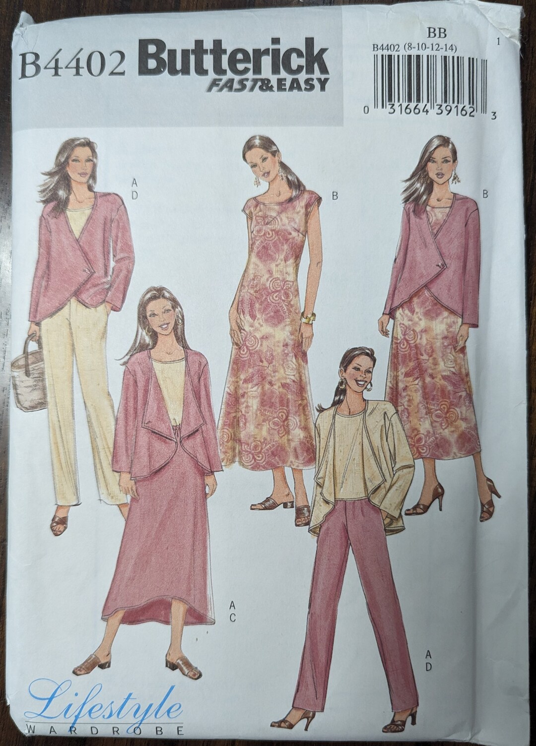 Uncut Butterick Sewing Pattern #B4402 for Misses' Jacket, Top, Dress ...