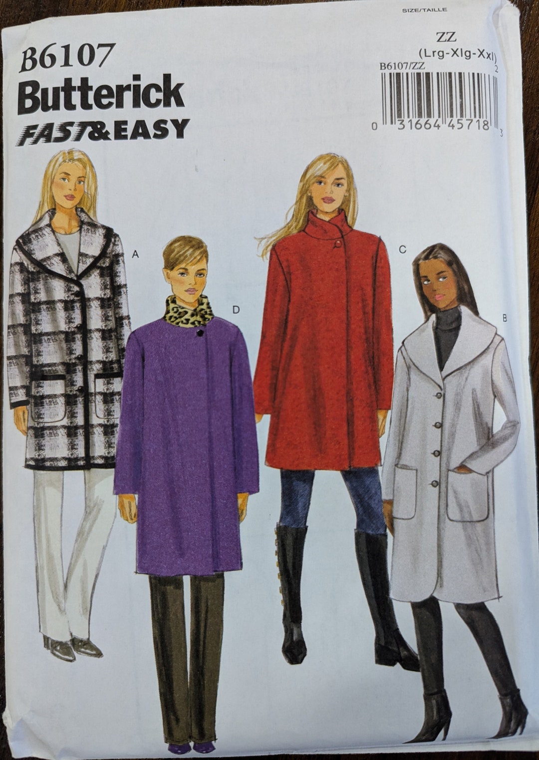 Uncut Butterick Sewing Pattern #B6107 for Misses' and Misses' Plus Size ...