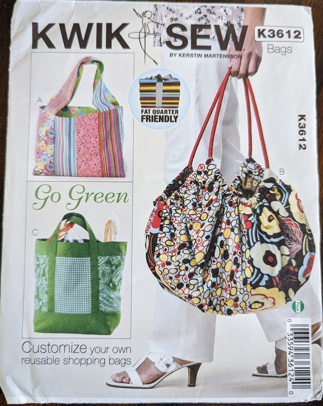 Uncut Kwik Sew Sewing Pattern K3612 for Bags. Market Bags Shopping Bags ...