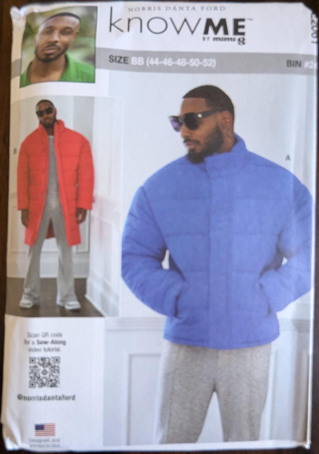 Uncut Know Me by Mimi G Sewing Pattern #ME2061 for Men's Puffer Coat in ...