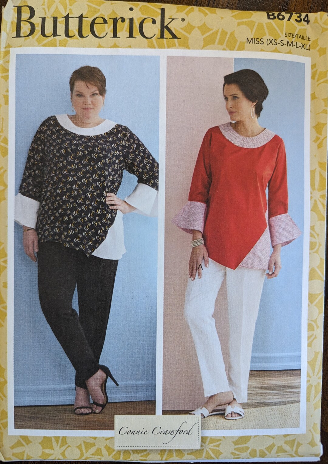 Uncut Butterick Sewing Pattern #B6734 for Misses' and Women's Tops. Sizes XS-XL and Sizes XXL ...