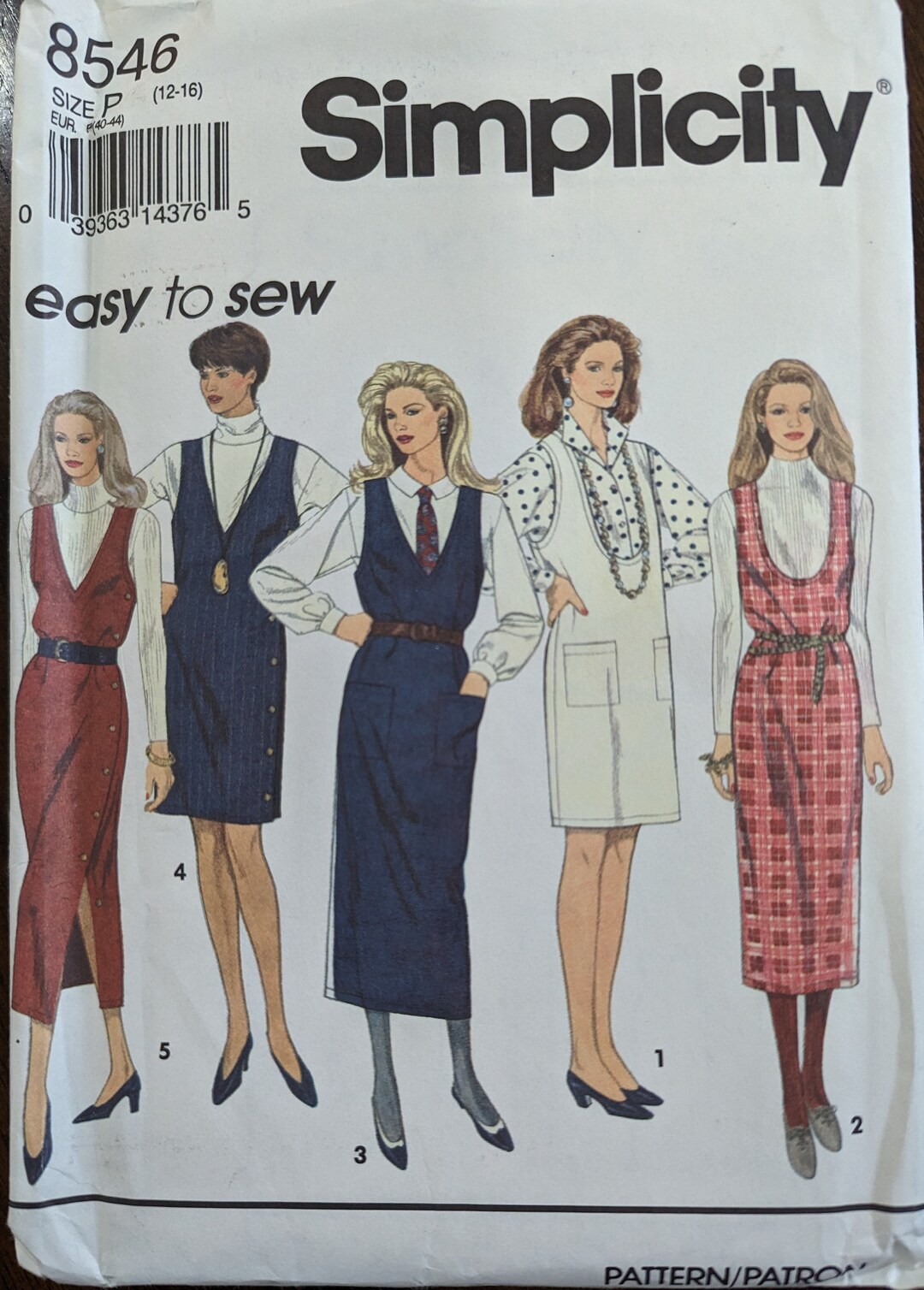 Uncut Simplicity Sewing Pattern 8546 for Misses' Jumper in 2 Lengths ...