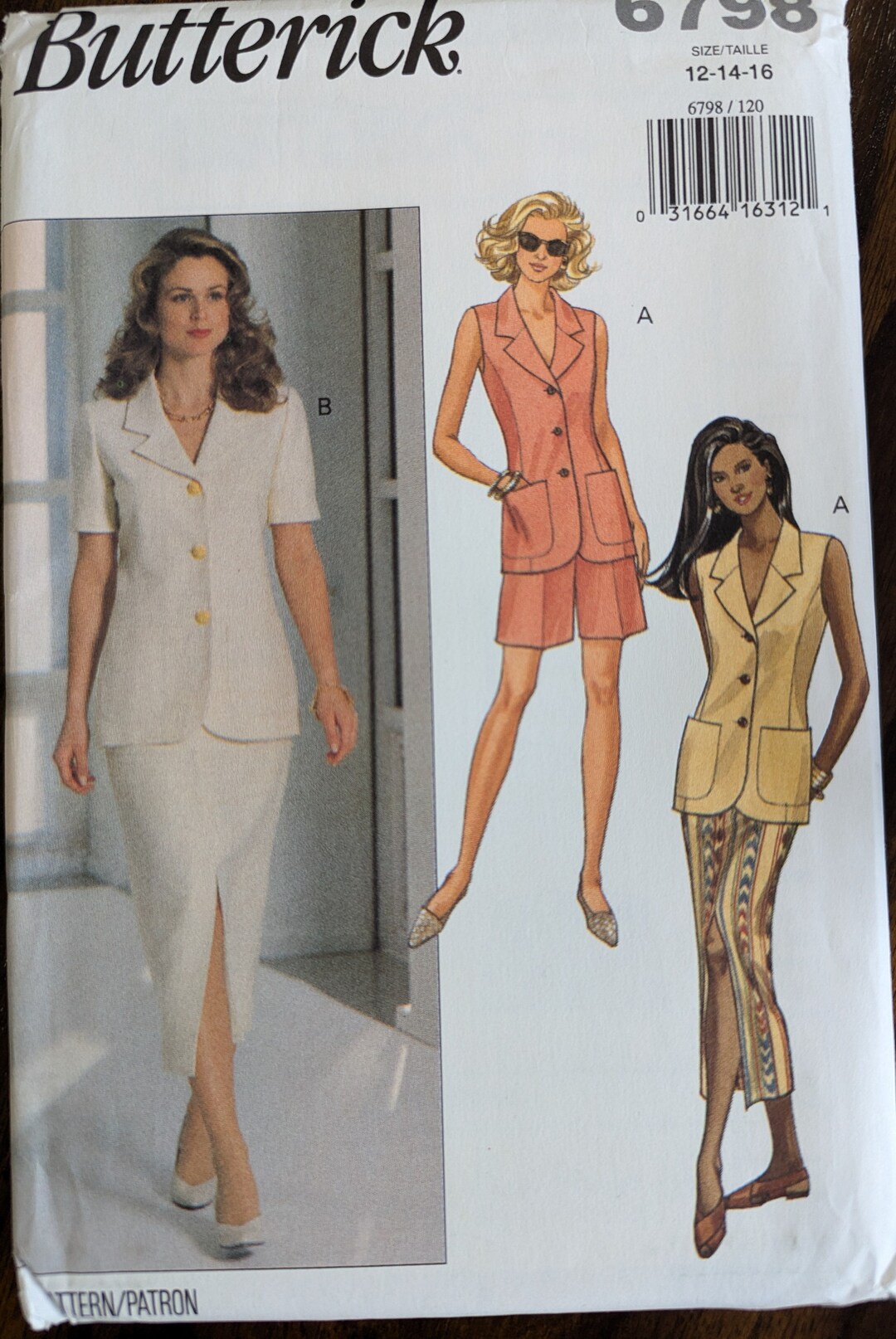 Uncut Butterick Sewing Pattern #6798 for Misses' Top, Skirt and Shorts ...