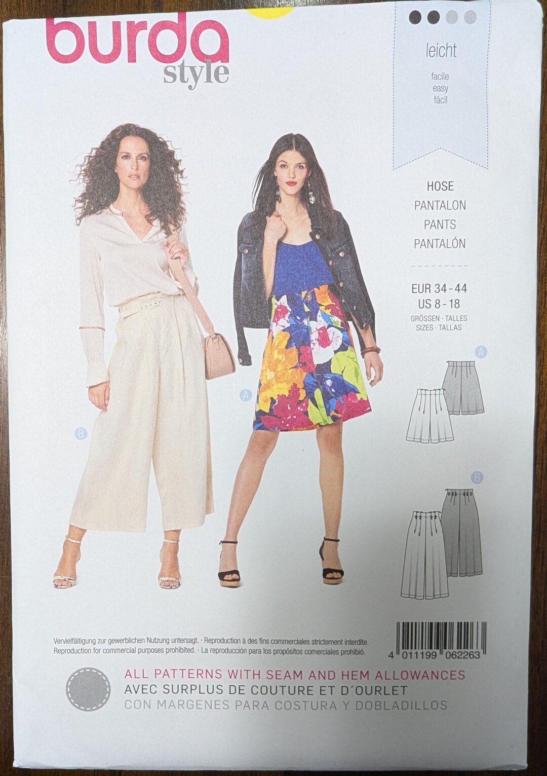 Uncut Burda Sewing Pattern #6226 for Misses and Misses' Plus Size Pants ...