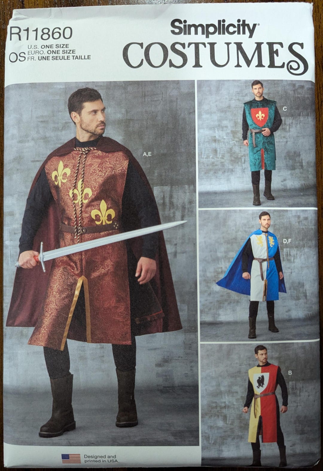 Uncut Simplicity Sewing Pattern #R11860 for Unisex Tabards, Capes and ...