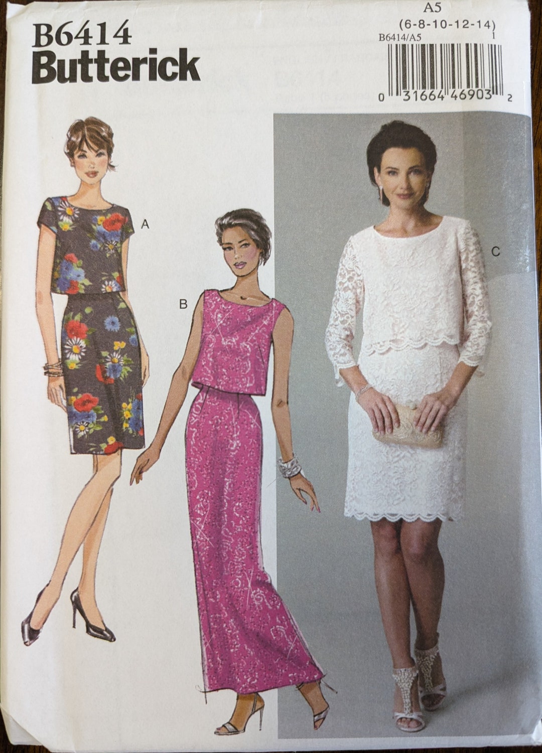 Uncut Butterick Sewing Pattern #B6414 for Misses' and Misses' Plus Size ...