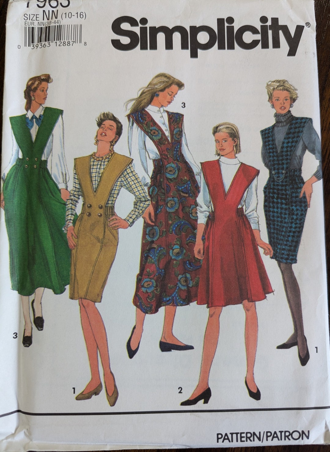 Uncut Simplicity Sewing Pattern #7963 for Misses' Jumper With Flared ...