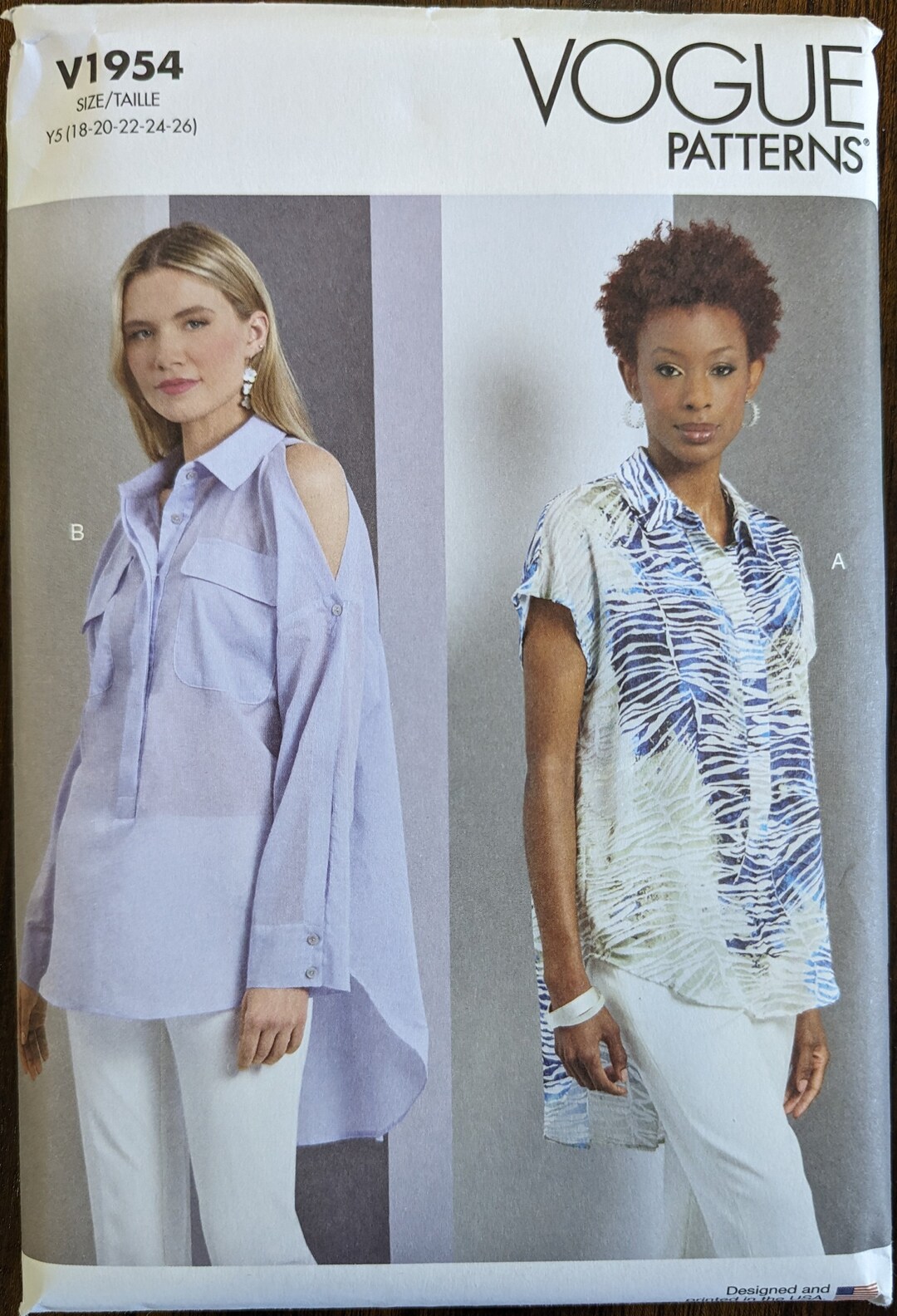 Uncut Vogue Sewing Pattern #V1954 for Misses' Plus Size Tops. Sizes 18 ...