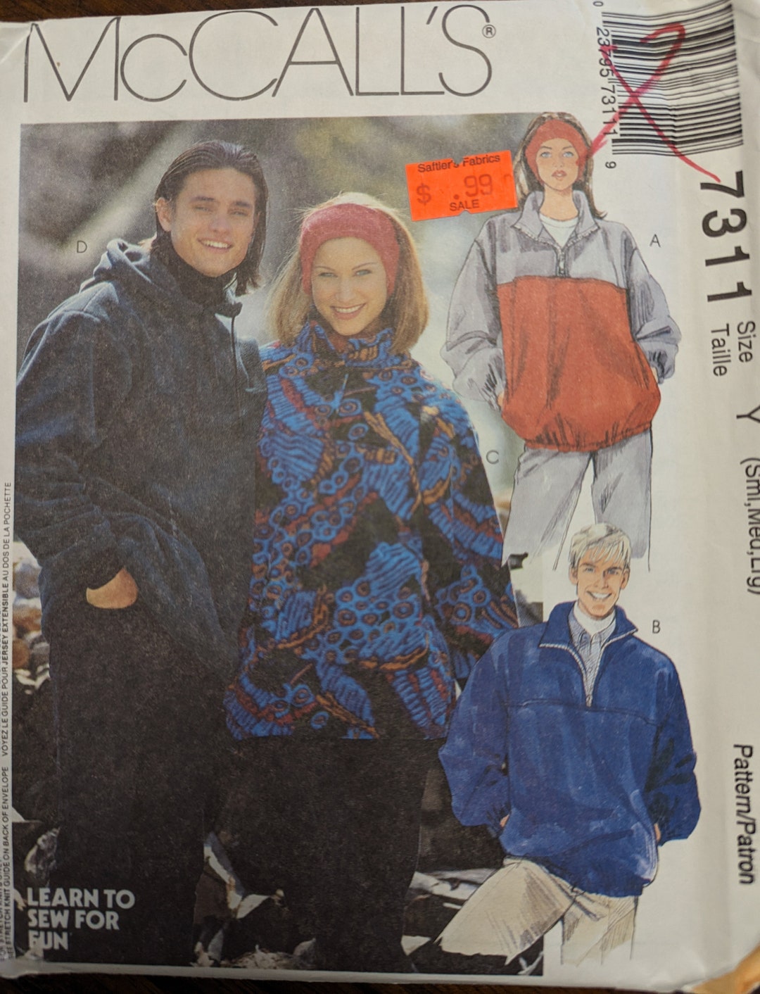 Uncut Mccall's Sewing Pattern #7311 for Misses' and Mens' Tops and ...