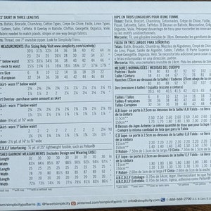 Uncut Simplicity Sewing Pattern 1369 for Misses' Skirt in 3 Lengths ...