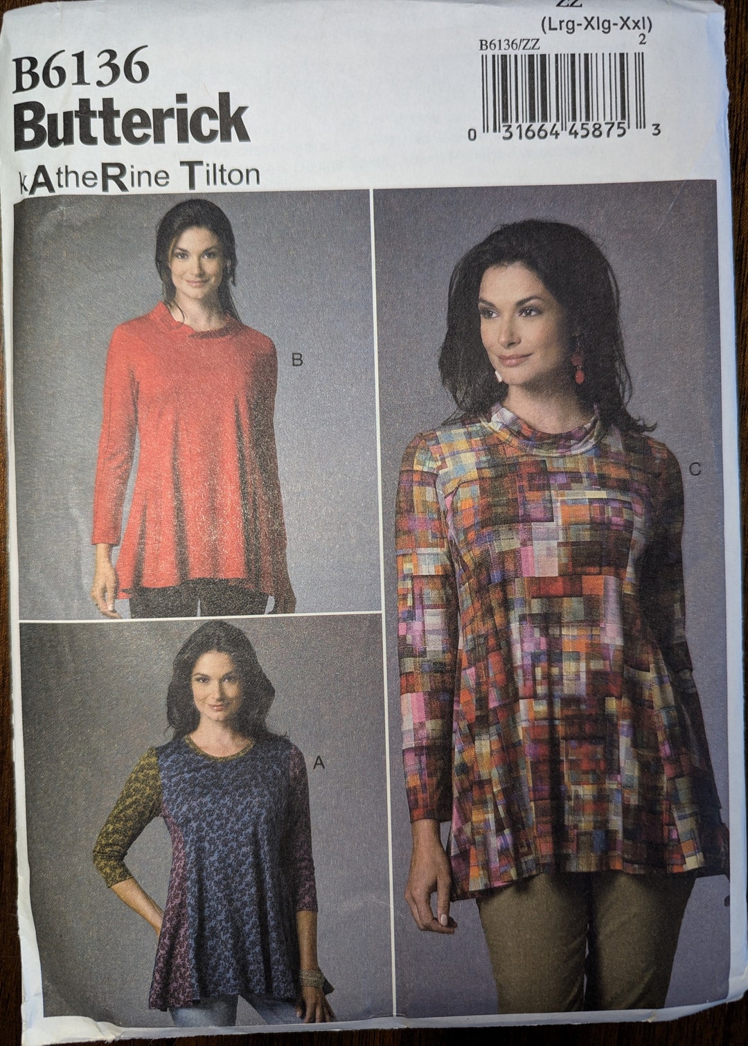 Uncut Butterick Sewing Pattern #B6136 for Misses' and Misses' Plus Size ...