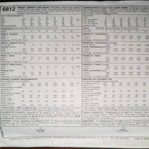 Uncut Mccall's Sewing Pattern #6812 for Misses' Jumpsuit and Dress ...