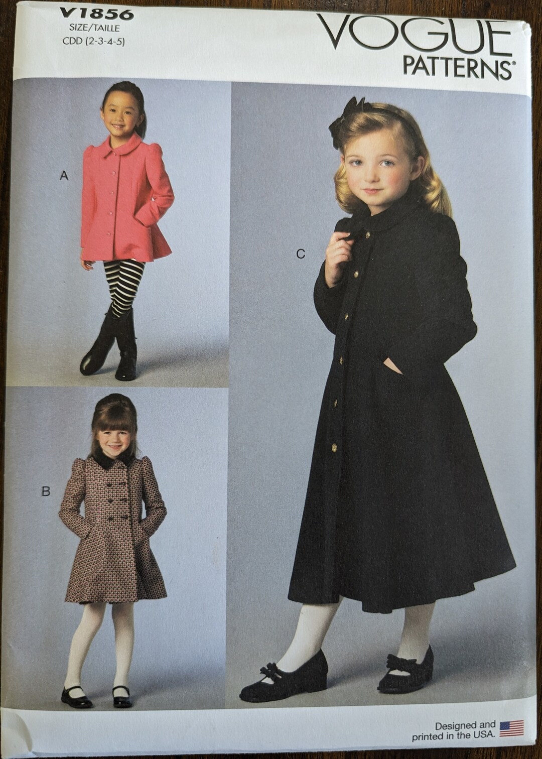 Uncut Vogue Sewing Pattern #V1856 for Children's and Girls' Jacket and ...