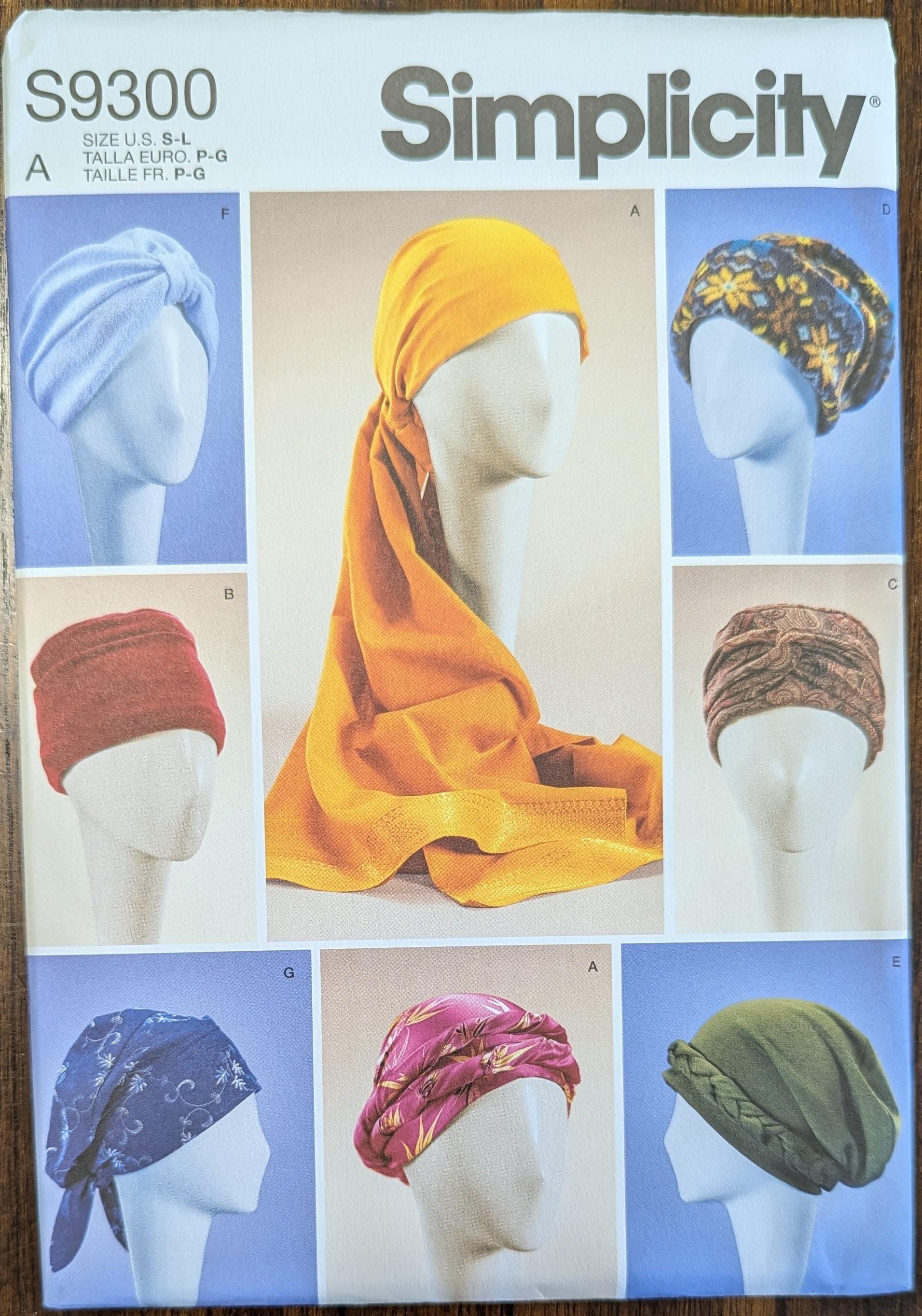 Uncut Simplicity Sewing Pattern #S9300 for Misses' Turbans, Headwrap ...