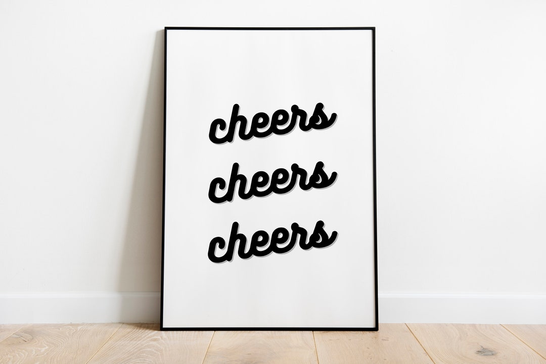 Cheers Printable Poster Cheers Sign Bar Cart Print Bar Cart Decor ...
