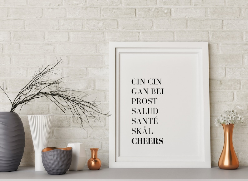 Cheers Print Bar Cheers Sign Cart Print Bar Cart Decor Cheers - Etsy