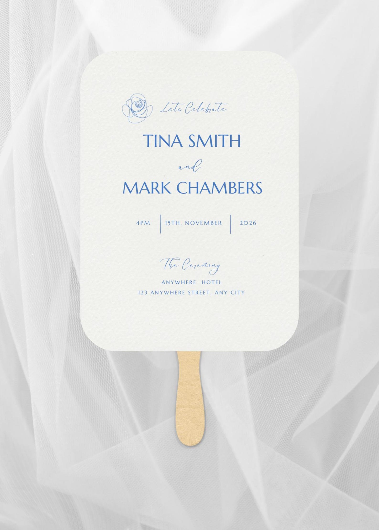 Personalized Wedding Ceremony Fan | Custom Handheld Program Fan ...