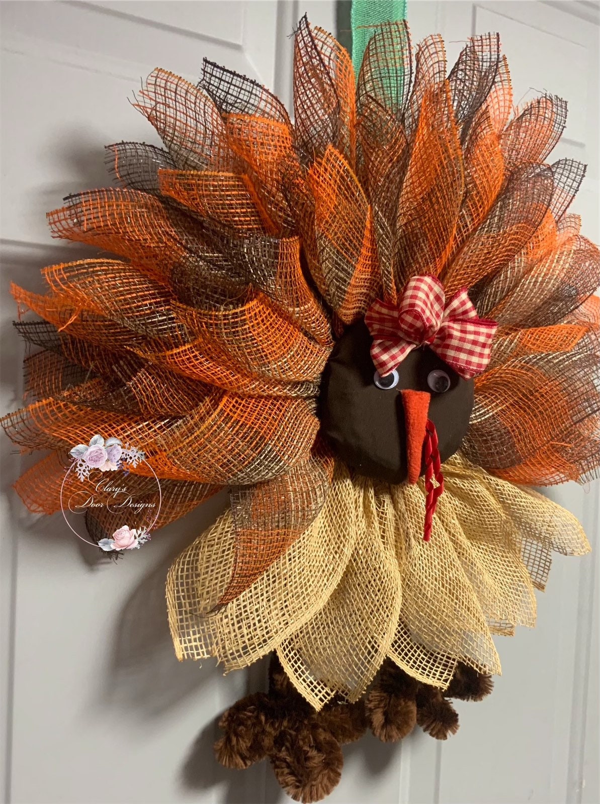 Thanksgiving Door Decor, Turkey Door Decor, Autumn Wreath for Doors ...