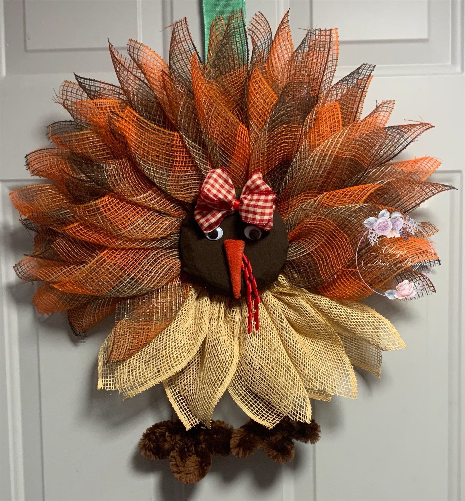 Thanksgiving Door Decor, Turkey Door Decor, Autumn Wreath for Doors ...