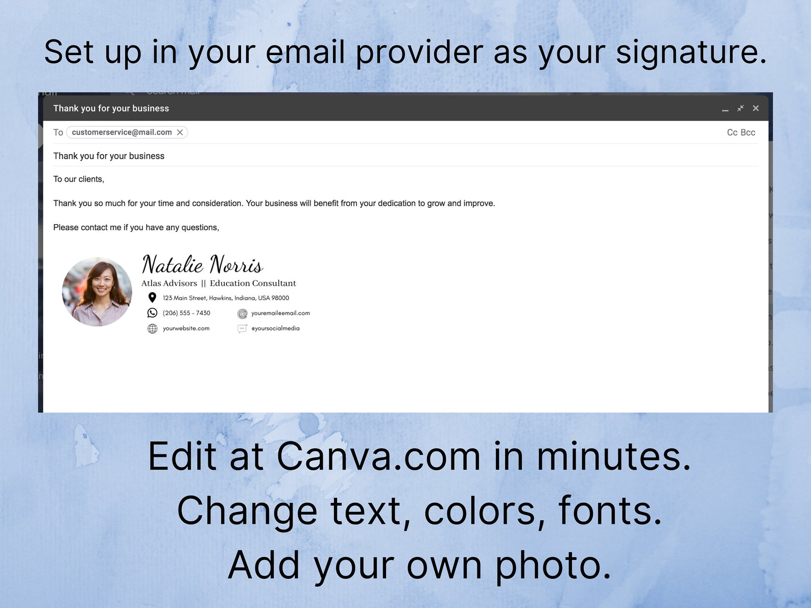 Email Signature Template Canva Email Template Social Media - Etsy