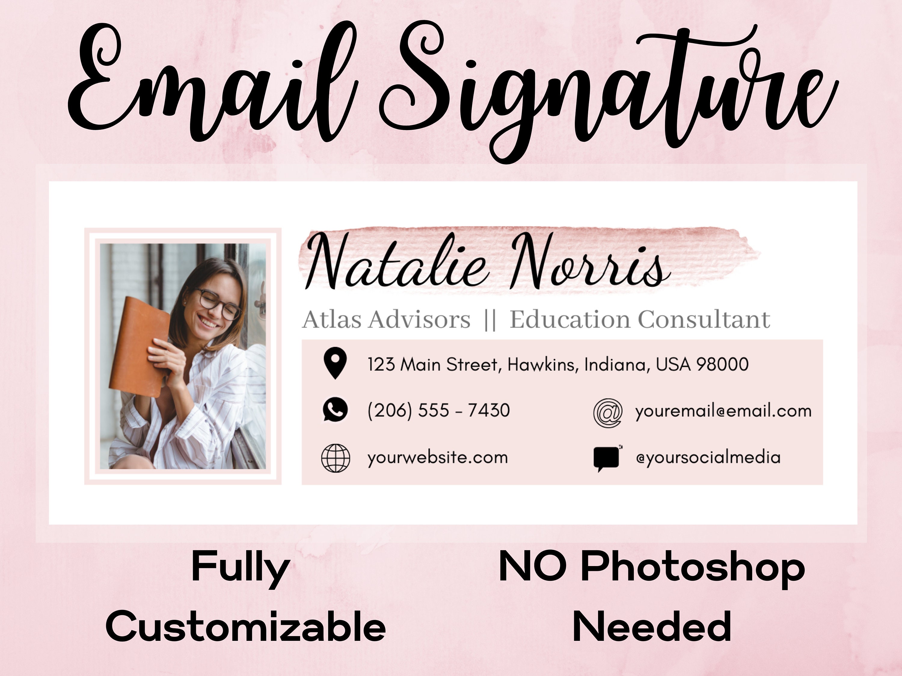 Email Signature Template - Email Template, Social Media, Address, Phone ...