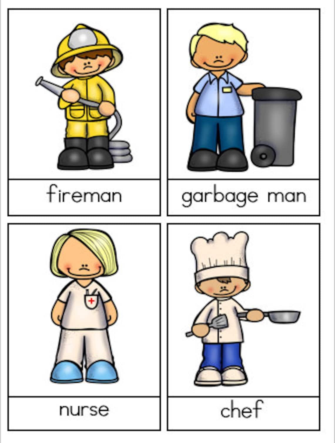 Community Helper Flashcards: Montessori Preschool Learning - Etsy