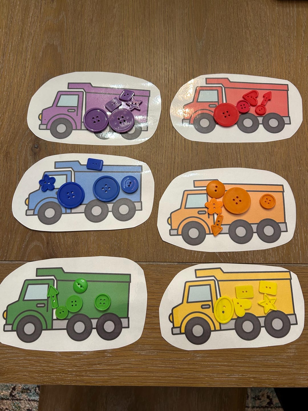 Color Matching Dump Trucks Digital File Busy Bags Toddler Preschool ...