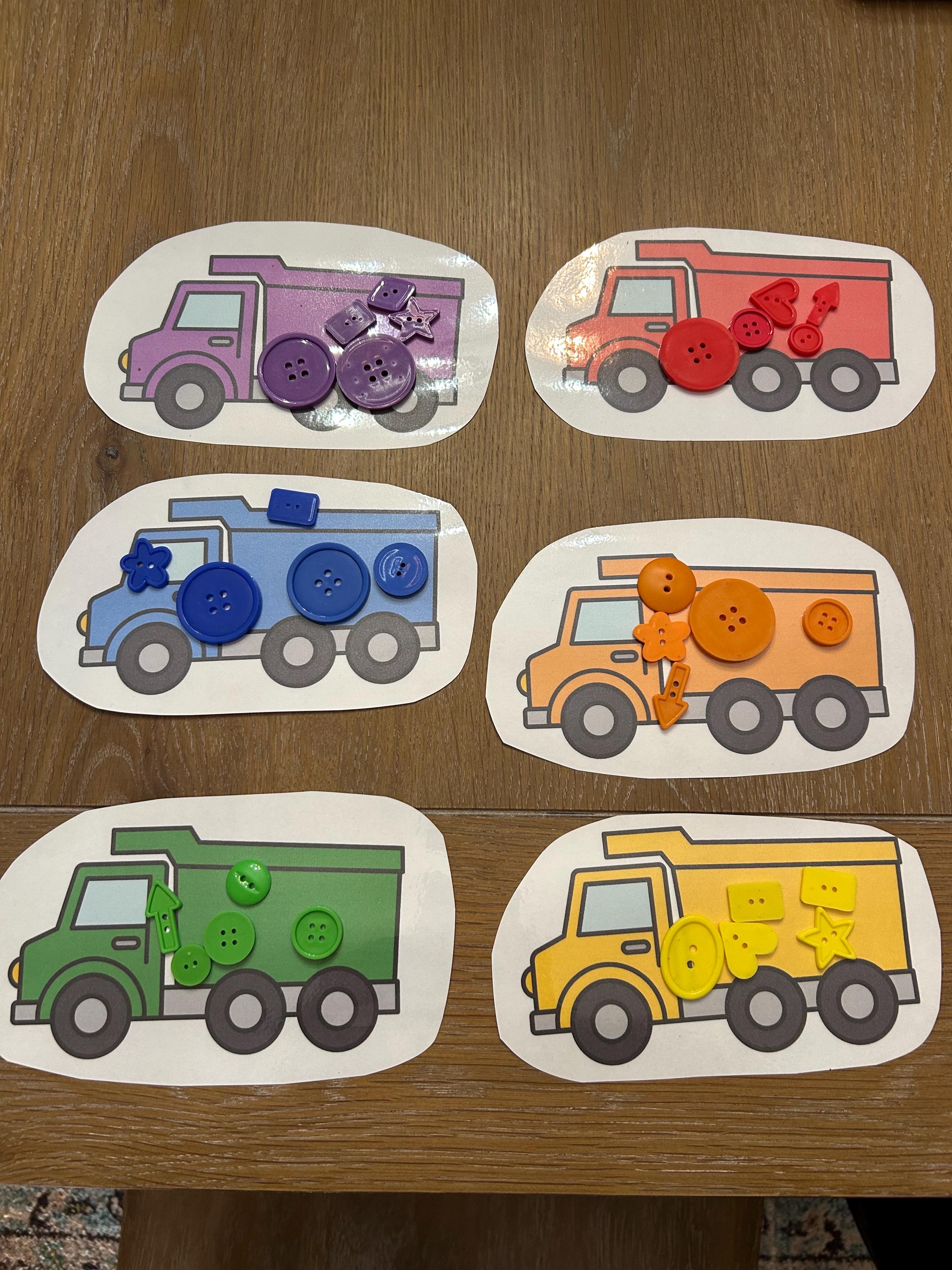 Color Matching Dump Trucks Digital File Busy Bags Toddler Preschool ...