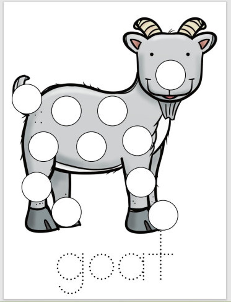 Farm Animal Dot Marker Worksheets - Etsy