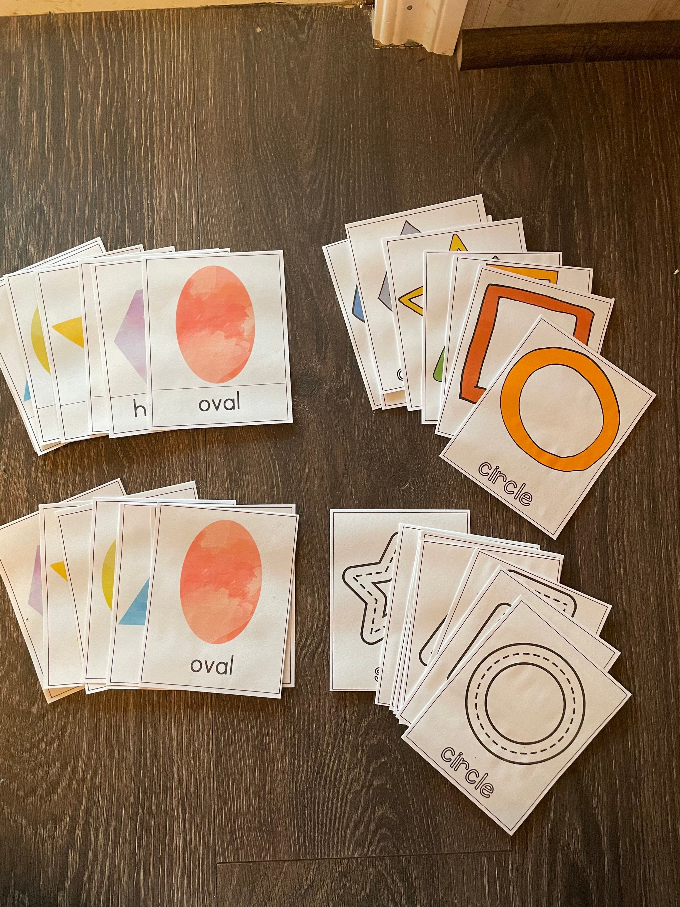 Shape Flashcard Bundle - Tracing Shapes - Shape Playdough Mats - Three ...