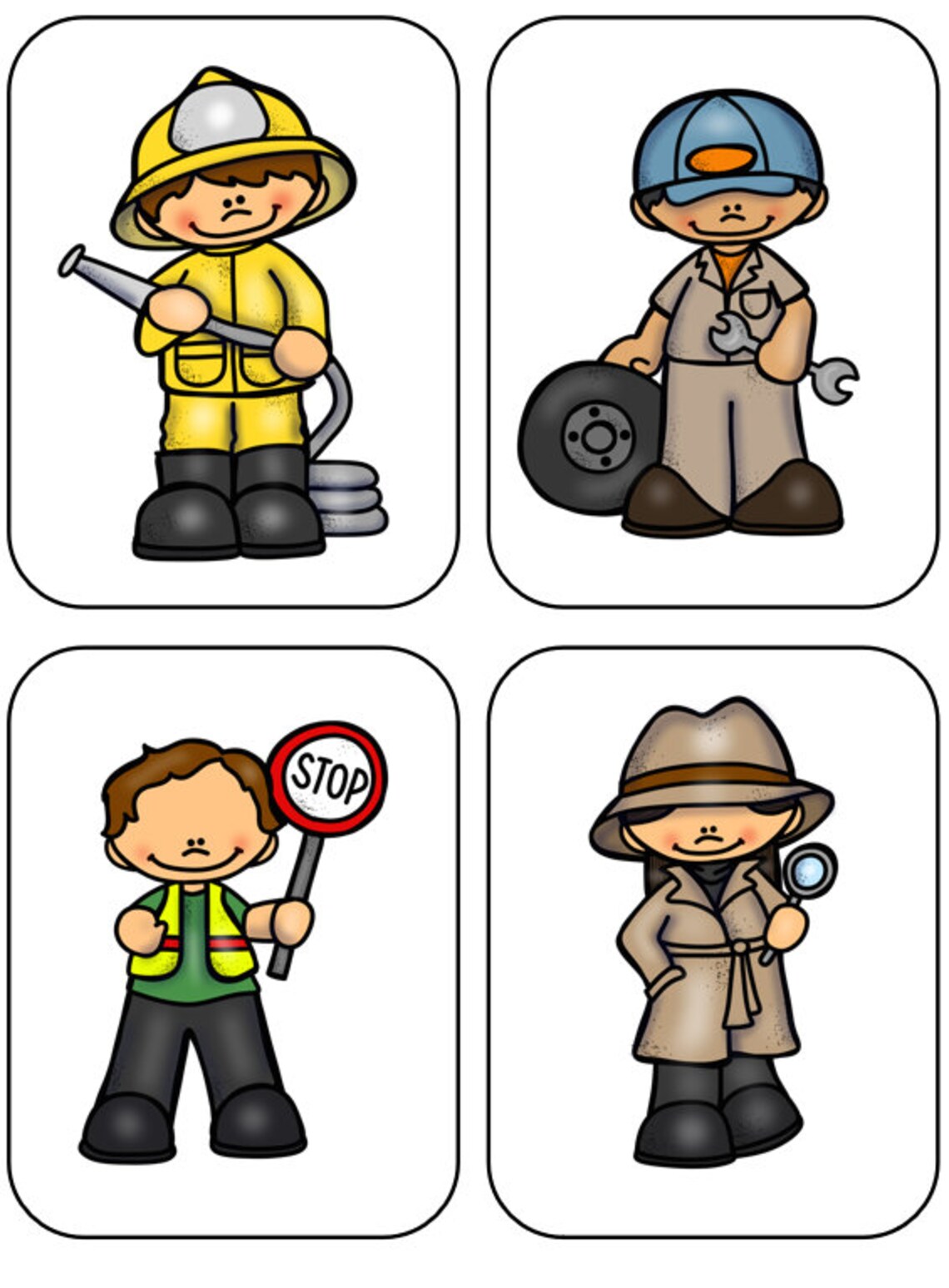 Community Helper Flashcards Tot School Curriculum Preschool - Etsy