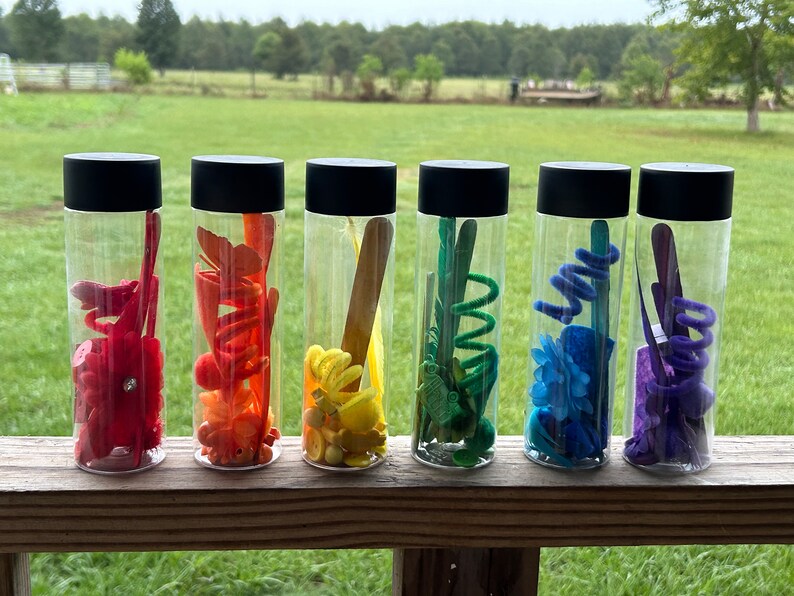 Rainbow Sensory Bottles Rainbow Color Bottles I Spy Rainbow Bottles ...