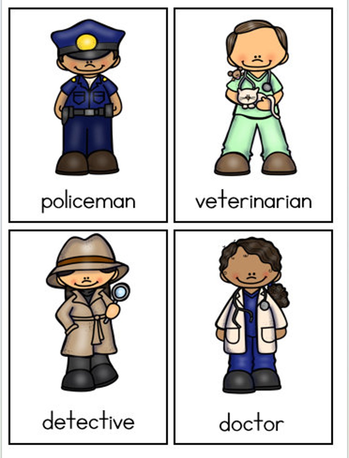 Community Helper Flashcards: Montessori Preschool Learning - Etsy