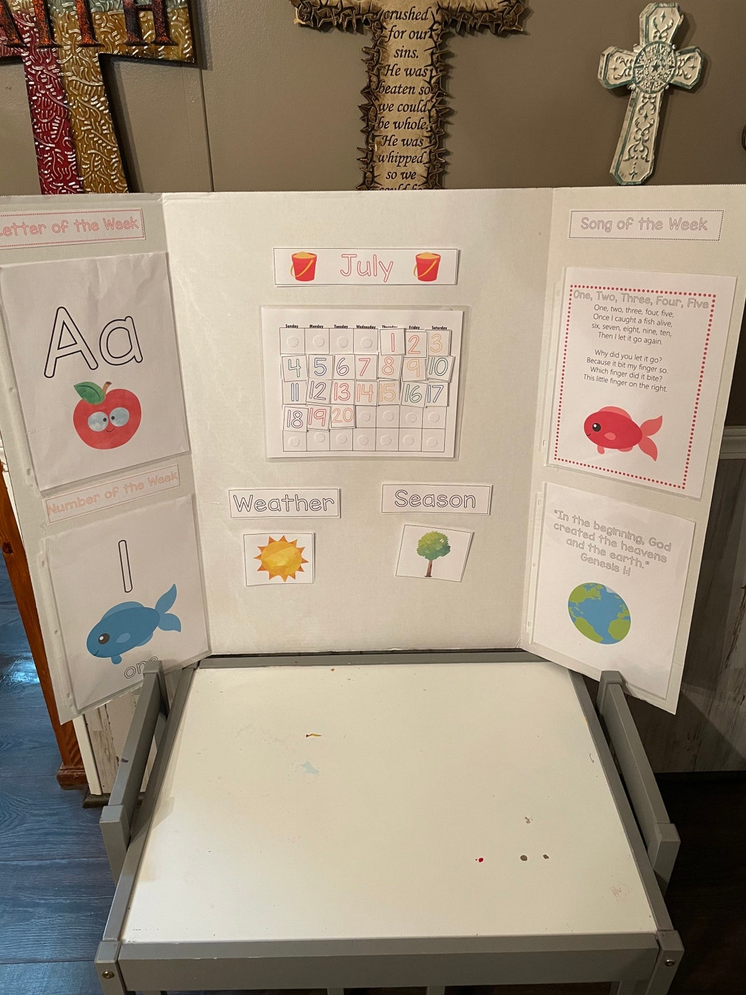 Preschool Kindergarten Tot School Morning Board - Calendar - Weather ...