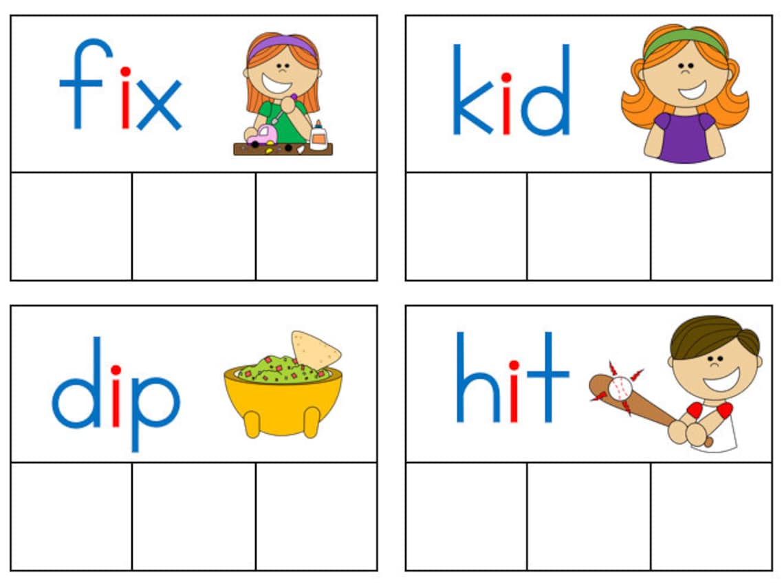 CVC Word Cards Montessori Moveable Alphabet Cards Kindergarten ...